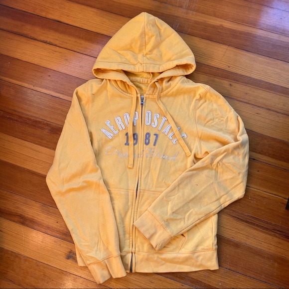 Aeropostale | Jackets & Coats | Aeropostale Yellow Zip Up Hoodie Size ...